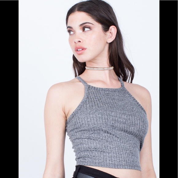 Bozzolo | Tops | Bozzolo Gray Crop Top | Poshmark